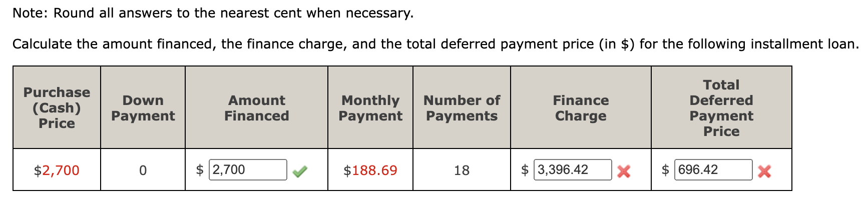Solved Note: Round all answers to the nearest cent when | Chegg.com