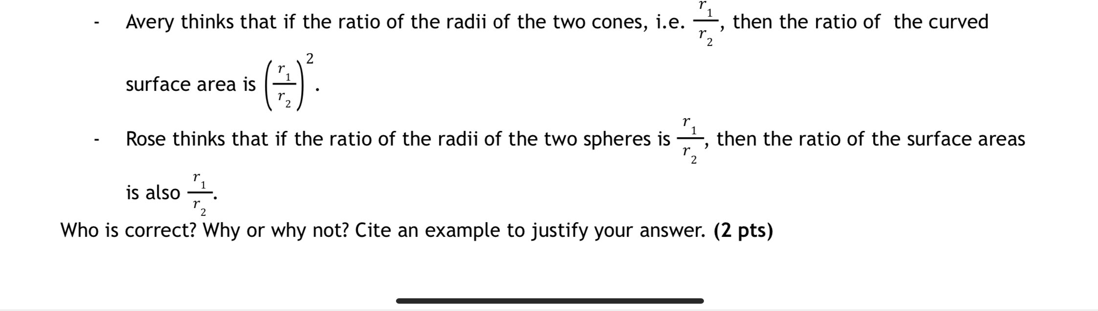 Solved cone surface area: (pi)(radius)(slant height)sphere | Chegg.com