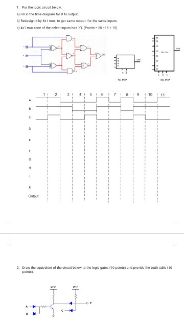 1. For the logic circut un Filin the time diagram for | Chegg.com