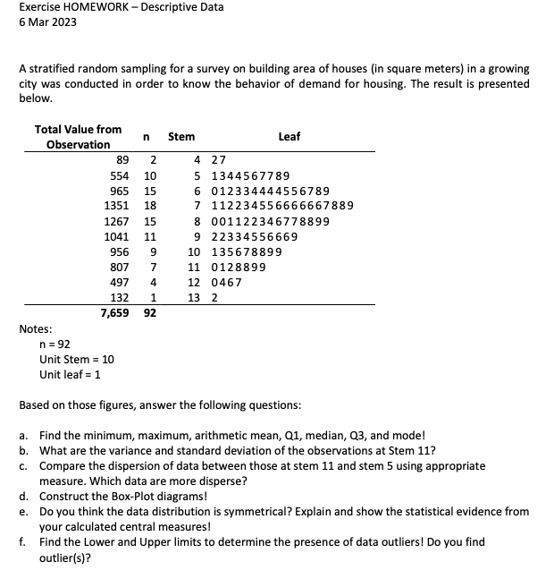 Solved A stratified random sampling for a survey on building | Chegg.com