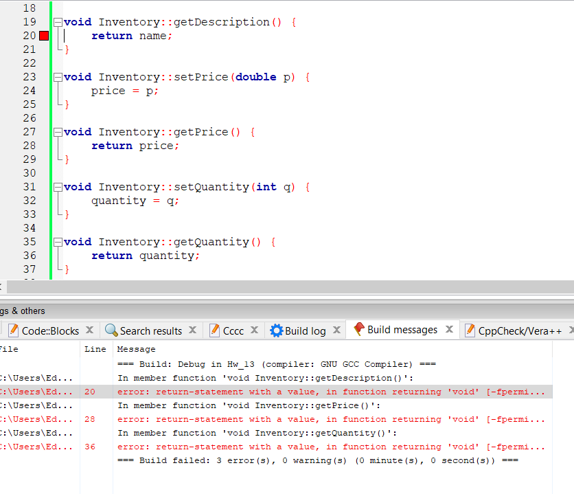 Solved The code is not compiling and is giving me these | Chegg.com
