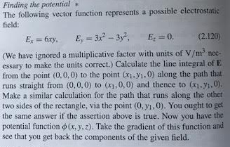 Solved Finding the potential The following vector function | Chegg.com
