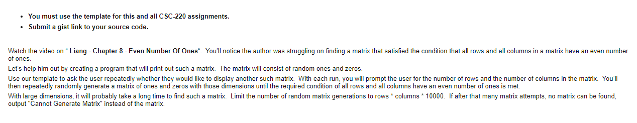 Solved - You must use the template for this and all CSC-220 | Chegg.com