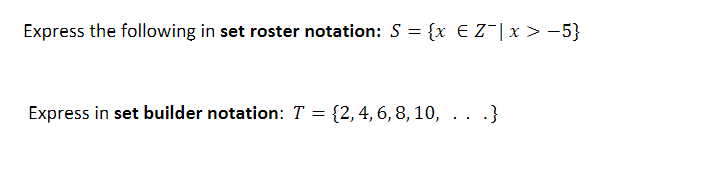 Solved Express the following in set roster notation: S = {x | Chegg.com