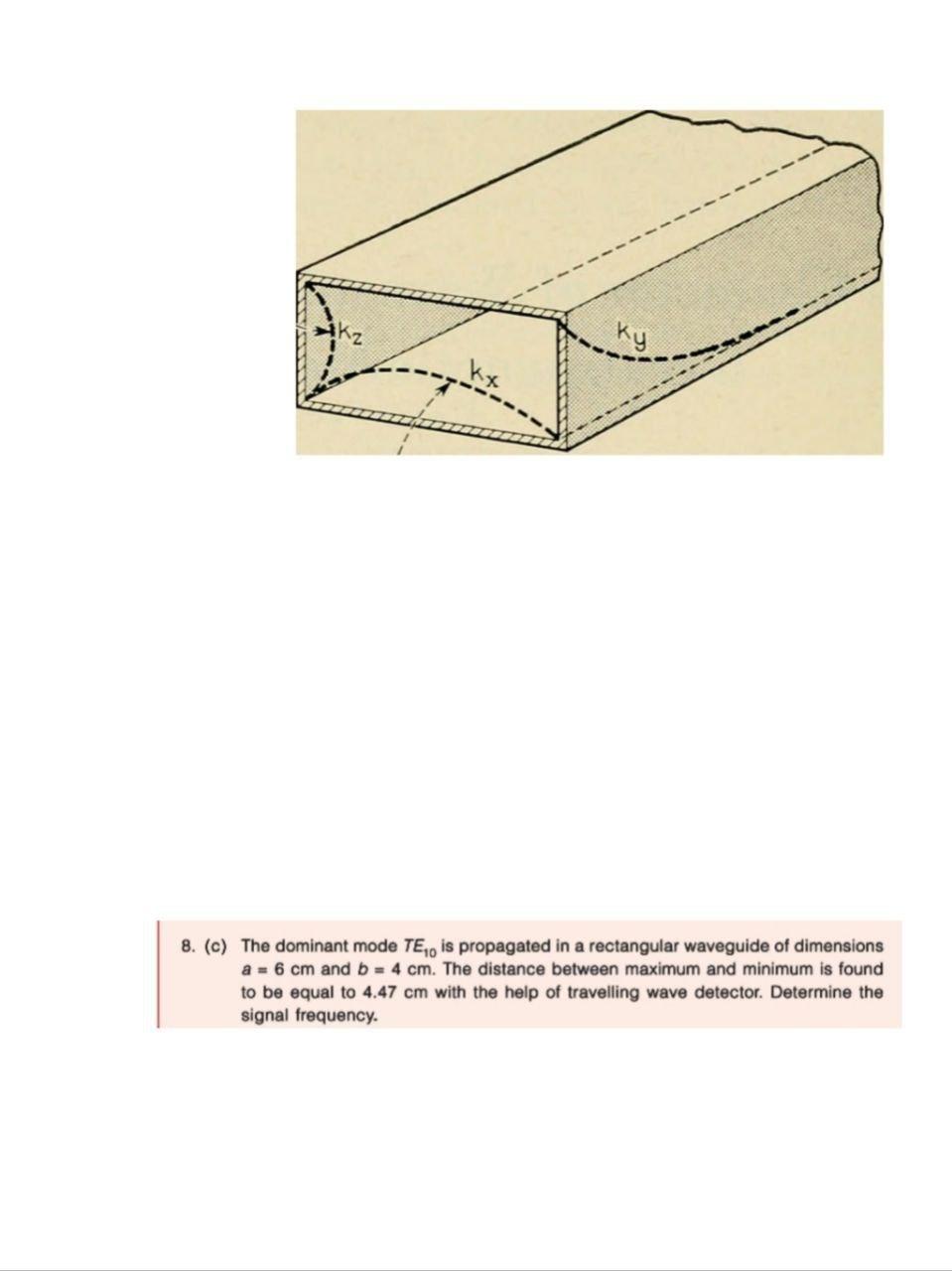 Solved 8. (c) The dominant mode TE10 is propagated in a | Chegg.com