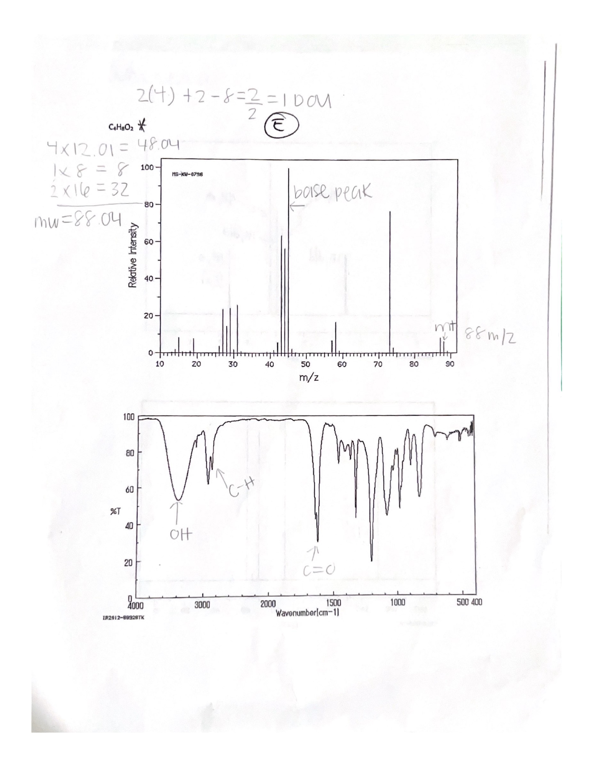 Solved Use the data to come up with the correct structure of | Chegg.com