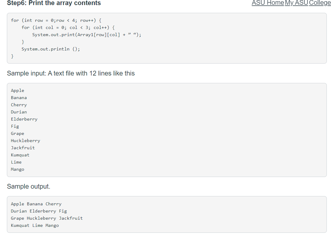 Solved Problem Description ASU Home My ASU College In this | Chegg.com