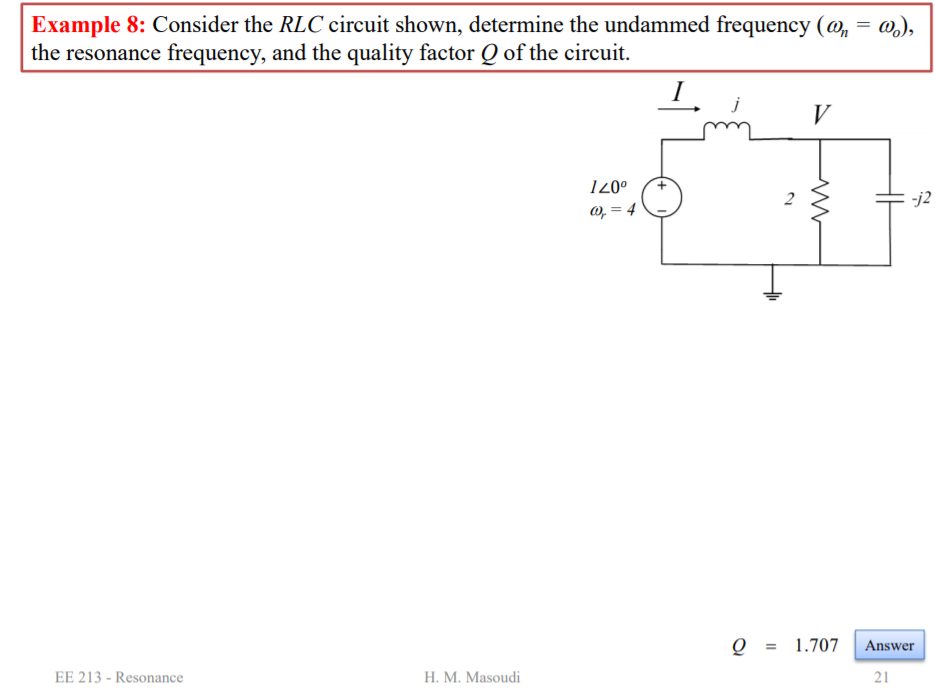 Solved Example 8: Consider the RLC circuit shown, determine | Chegg.com