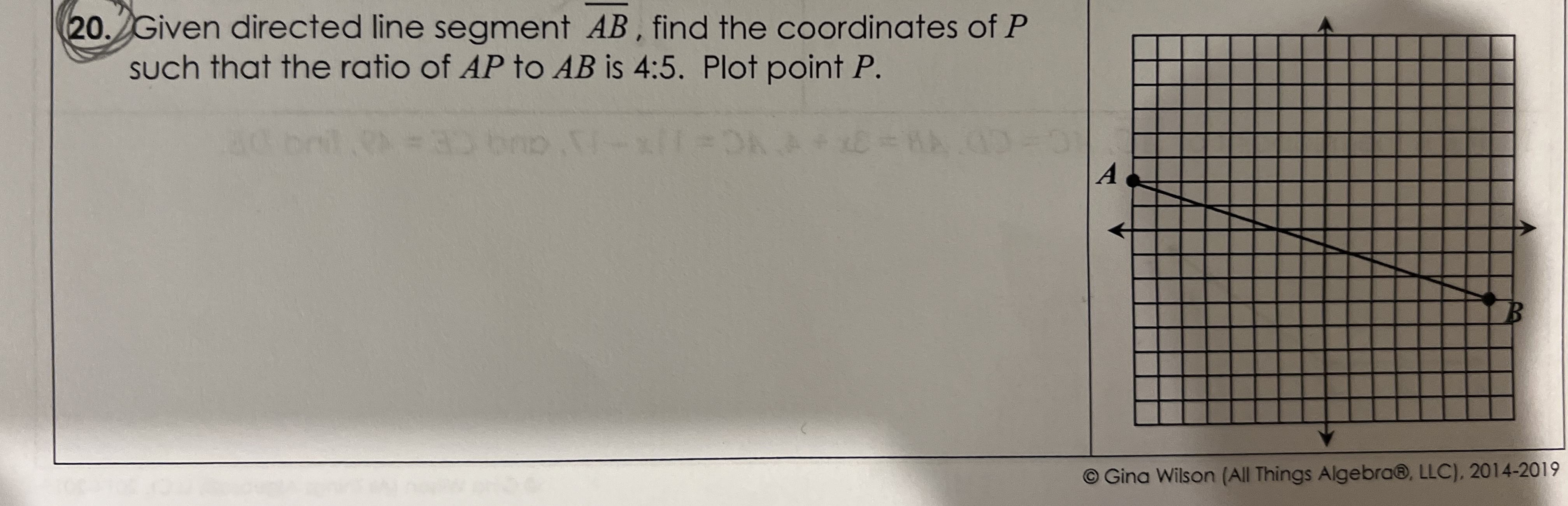 Solved (20.) Given directed line segment AB, find the | Chegg.com