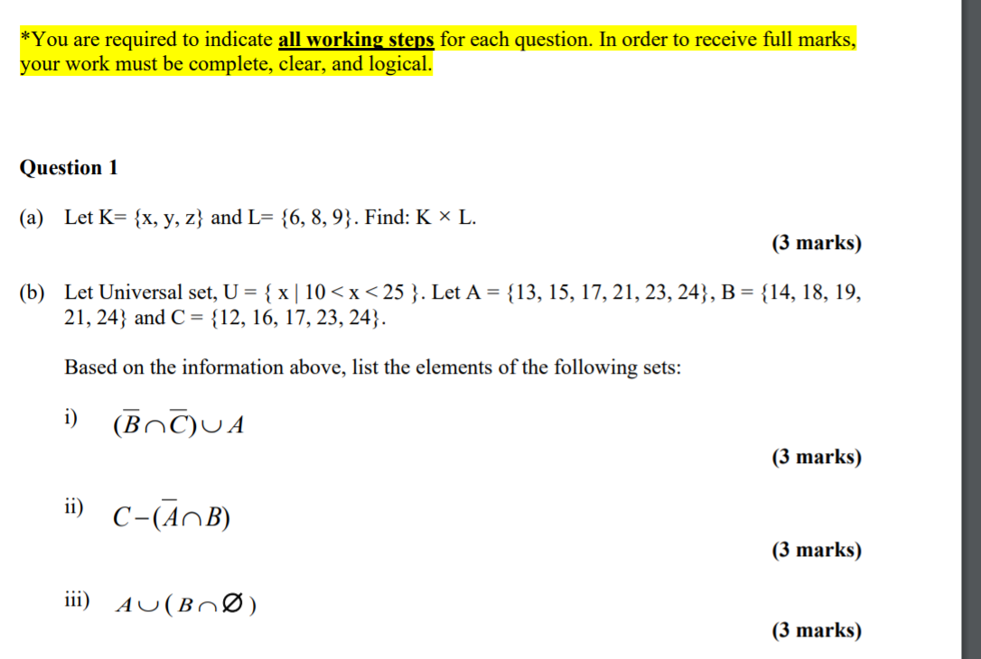 Solved *You are required to indicate all working steps for | Chegg.com
