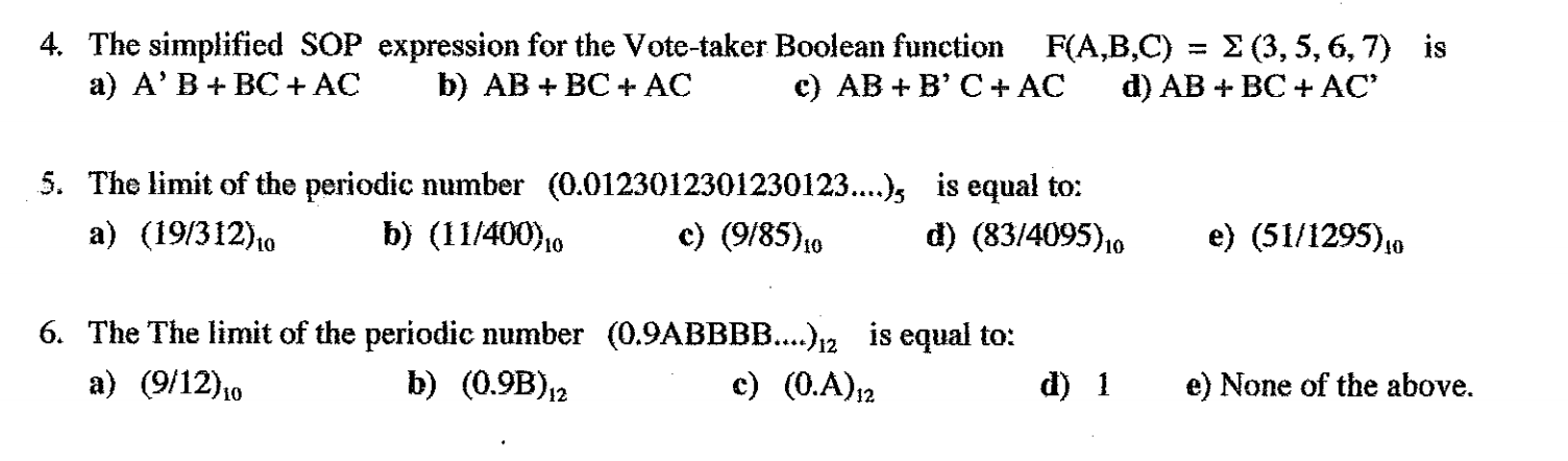 Solved 4. The simplified SOP expression for the Vote-taker | Chegg.com