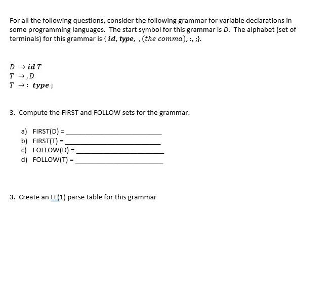 Solved For all the following questions, consider the | Chegg.com