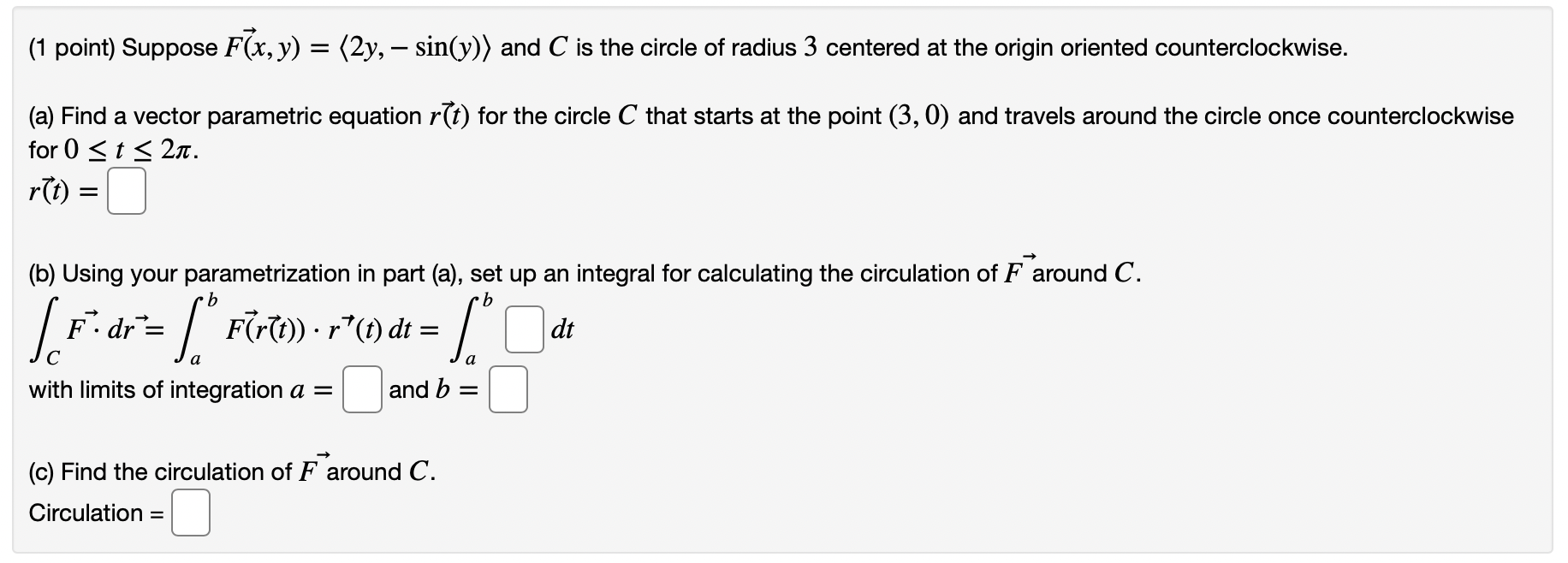 Solved Suppose F⃗ X Y 〈2y −sin Y 〉f→ X Y 〈2y −sin⁡ Y 〉