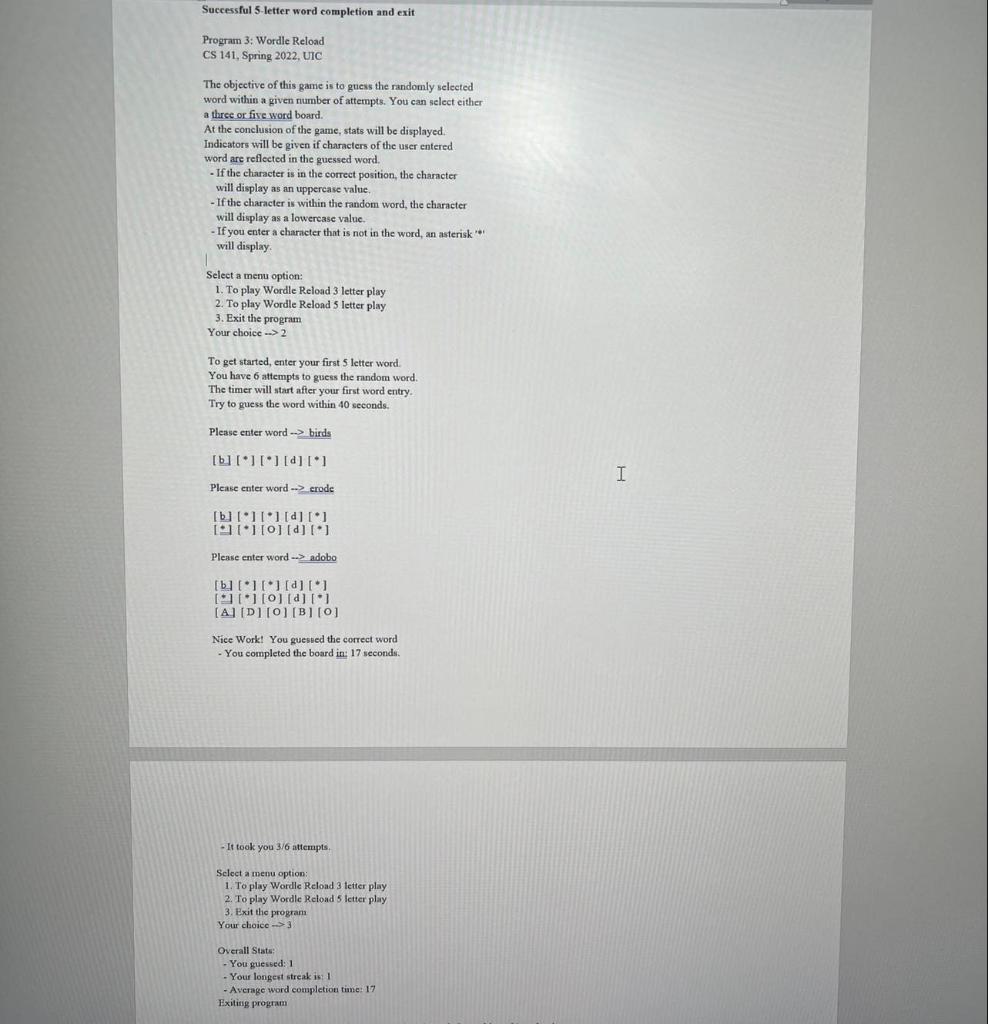 Solved Write c++ program of Wordle Reload by creating a | Chegg.com