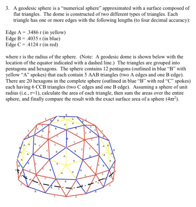 Solved 3. A geodesic sphere is a "numerical sphere" | Chegg.com