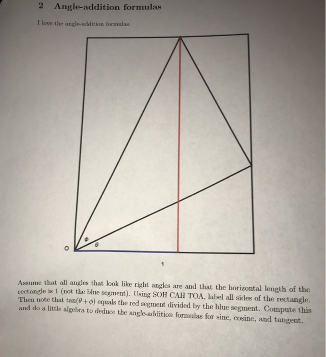 Solved 2 Angle-addition formulas I love the angle-addition | Chegg.com