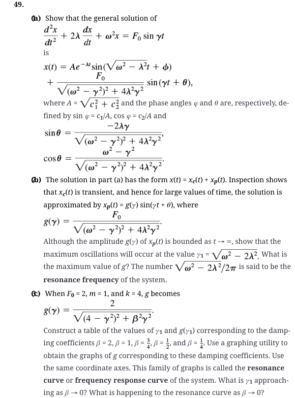 Solved 9. (a) Show that the general solution of | Chegg.com