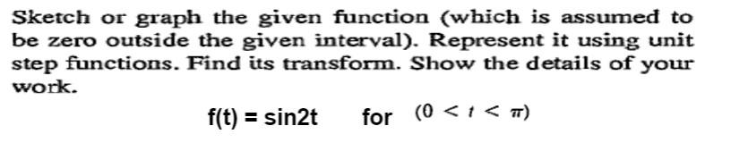 Solved Sketch or graph the given function (which is assumed | Chegg.com