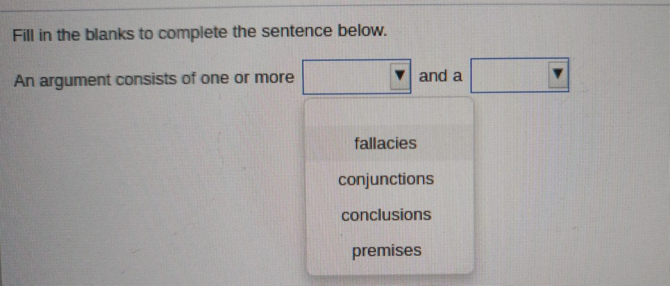 Solved Fill in the blanks to complete the sentence below. An | Chegg.com