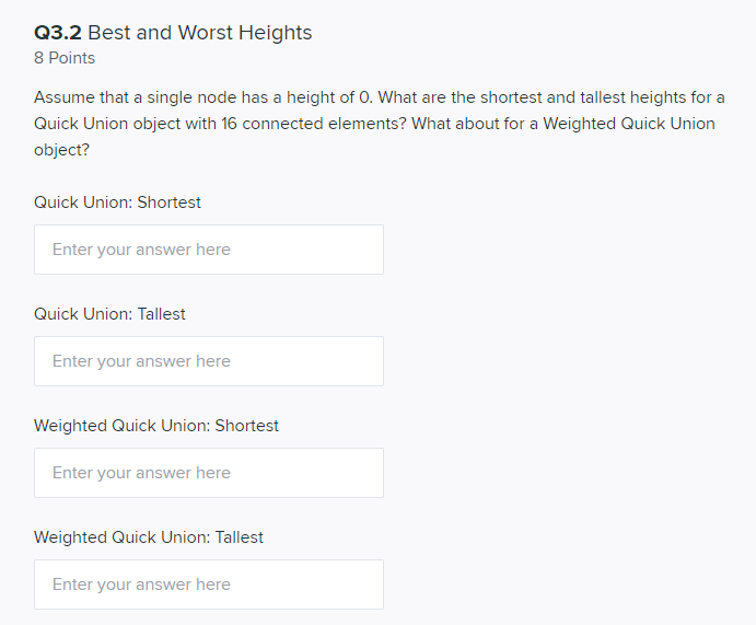 Draw the Weighted Quick Union object on 0 through 10, | Chegg.com