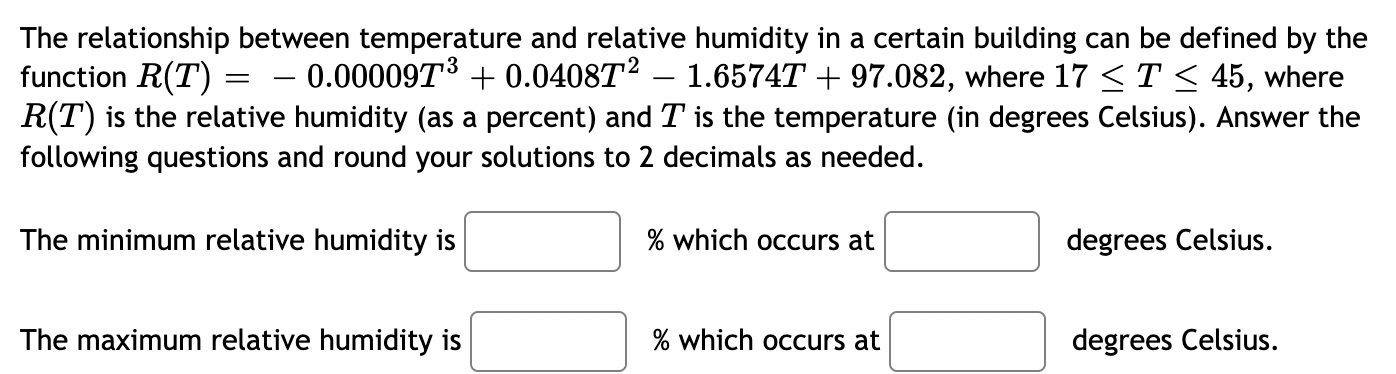 Solved The relationship between temperature and relative | Chegg.com
