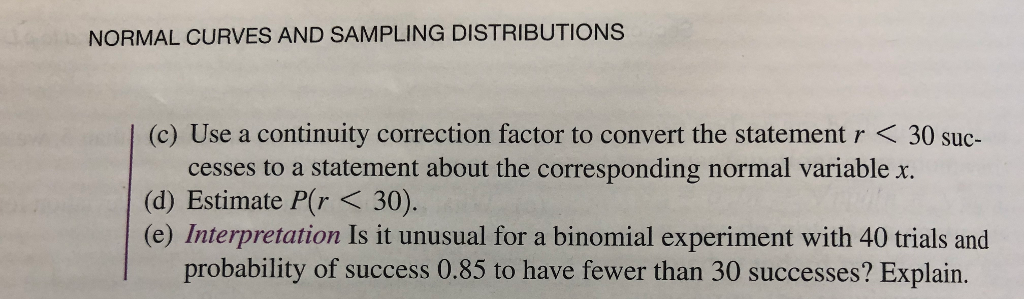 Solved 4 Basic Computation Normal Approximation To A 6630