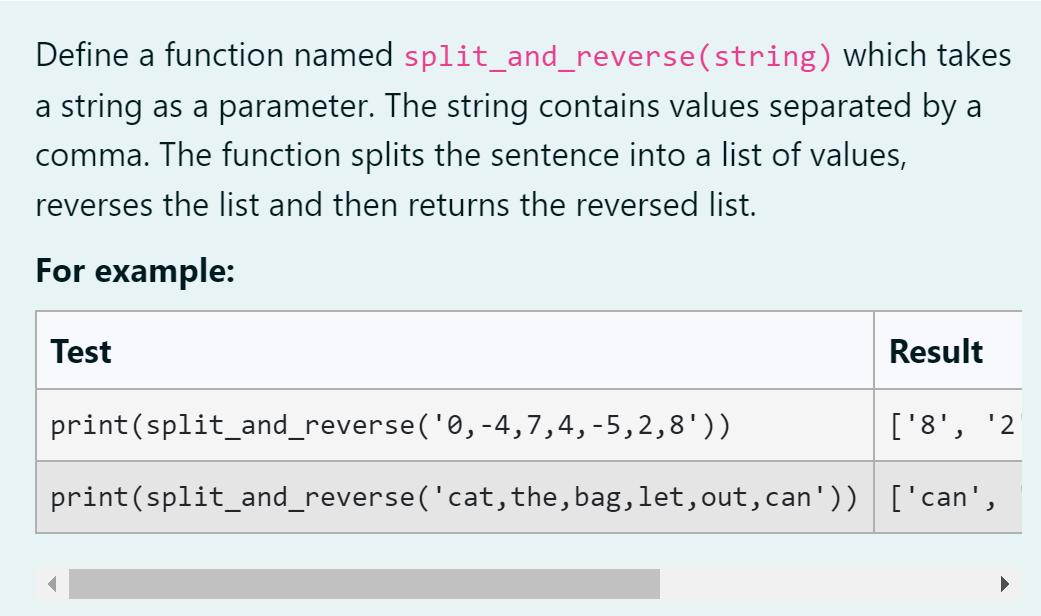 Solved Define a function named split_and_reverse(string) | Chegg.com