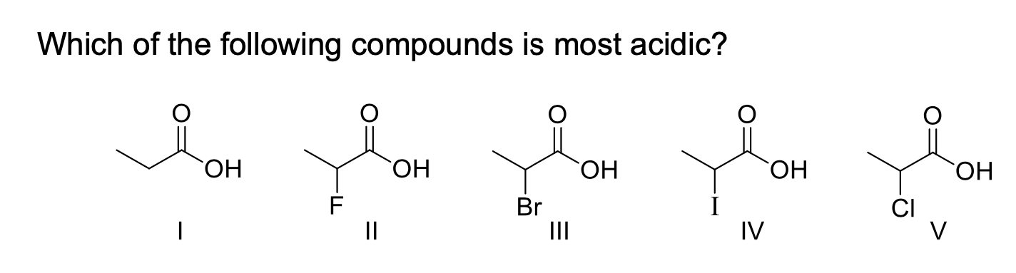 Solved Which of the following compounds is most acidic? I II | Chegg.com