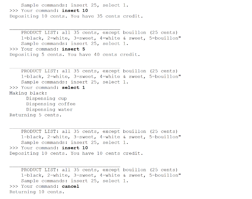 Project 4: Coffee Machine CS 1410 Background In this | Chegg.com