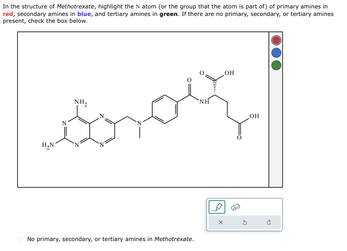 Solved In the structure of Methotrexate, highlight the N | Chegg.com