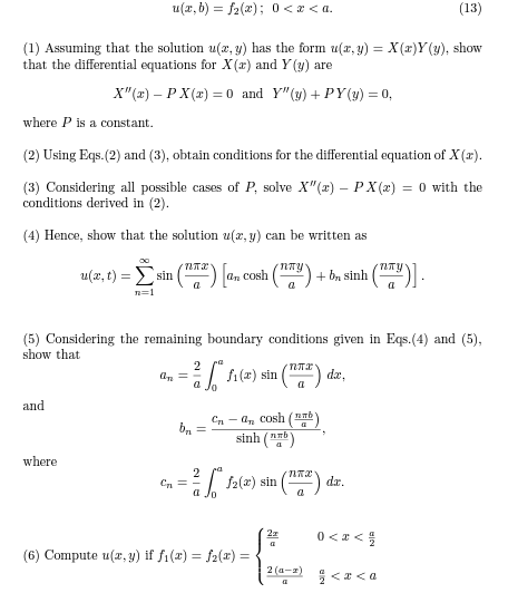 Solved Consider The Following Laplace Equation ∂2u ∂x2