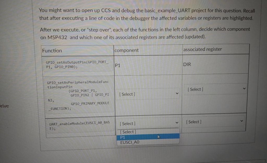 You might want to open up CCS and debug the | Chegg.com