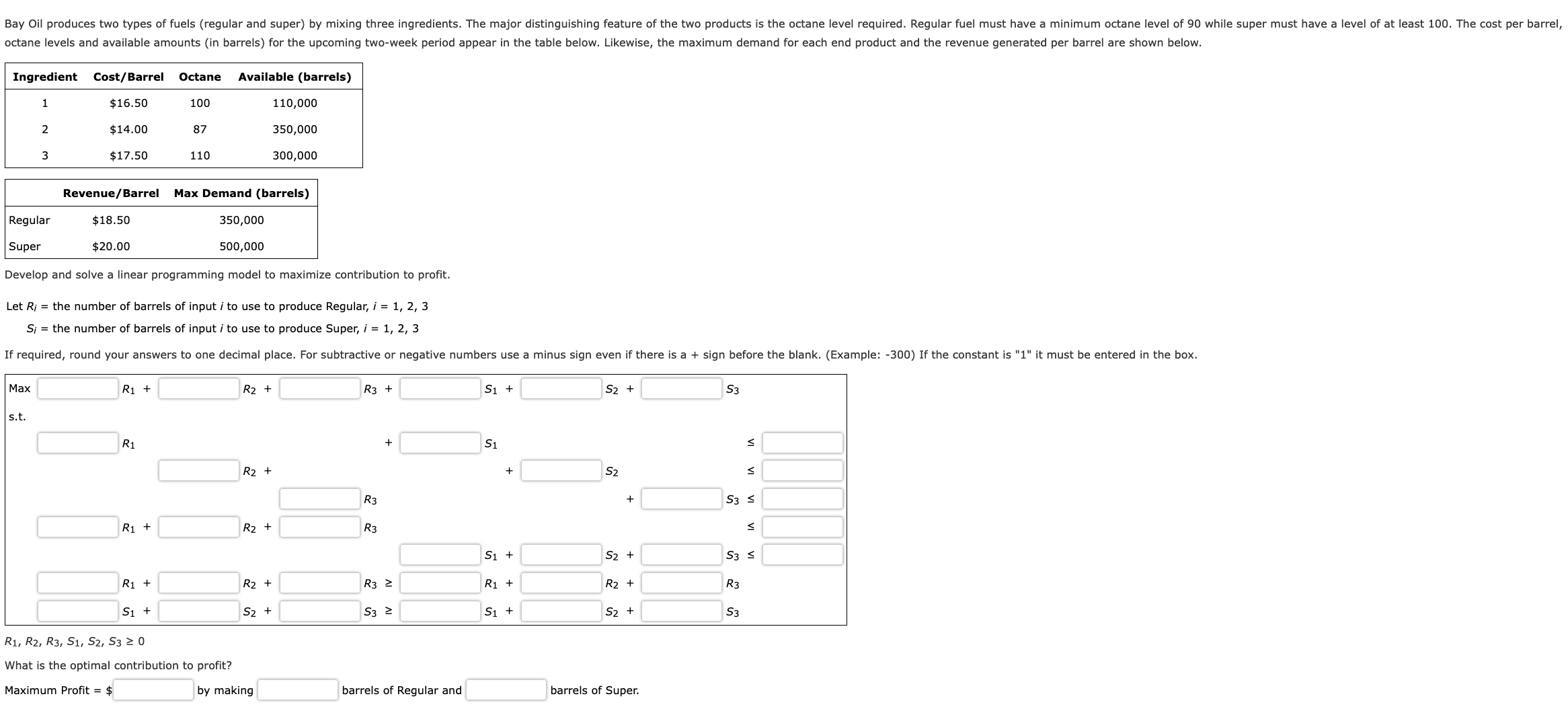Solved Develop and solve a linear programming model to | Chegg.com
