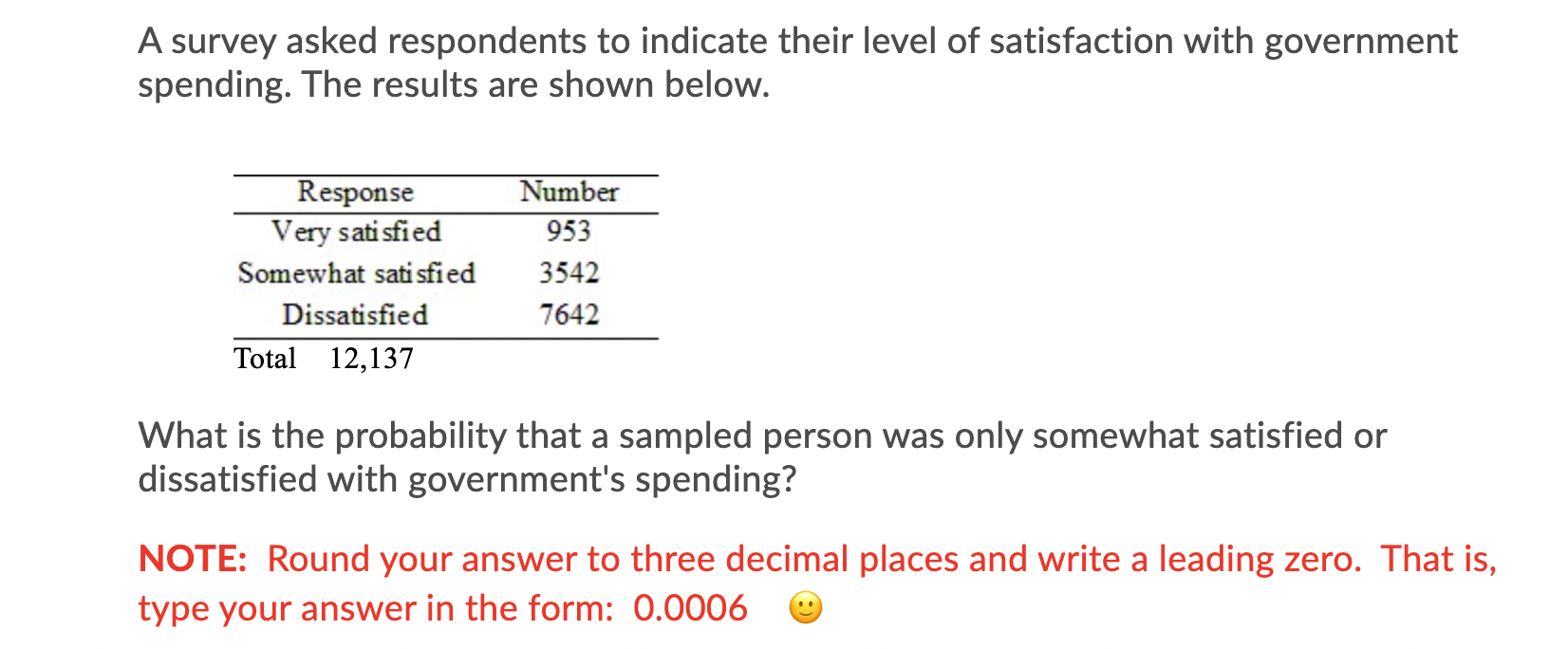 Solved A survey asked respondents to indicate their level of | Chegg.com