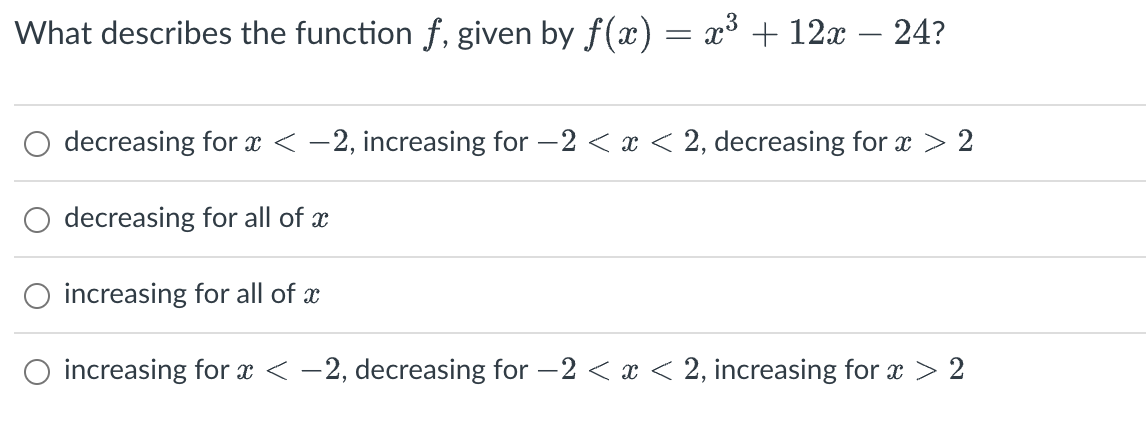 Solved What describes the function f, given by | Chegg.com