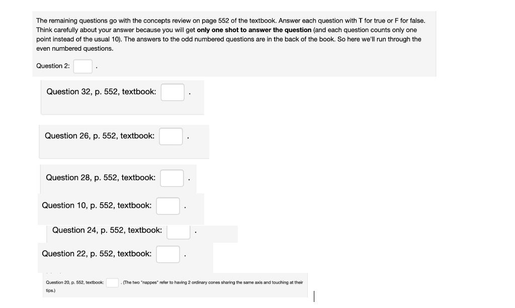 The remaining questions go with the concepts review | Chegg.com
