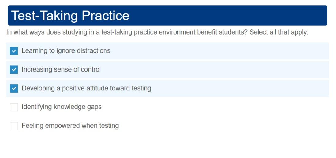 Solved Test-Taking Practice In what ways does studying in a | Chegg.com