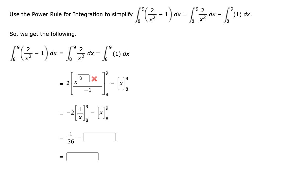 Solved Use the Power Rule for Integration to simplify | Chegg.com
