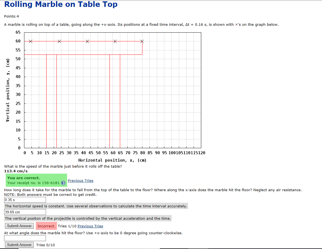 Solved Rolling Marble on Table Top A marble is rolling on | Chegg.com
