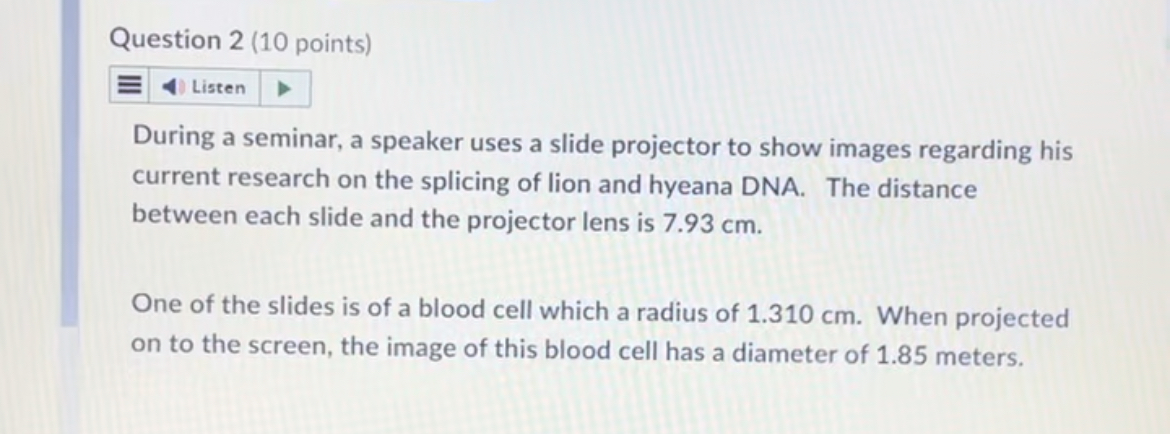 Solved Calculate the size of the focal length of the | Chegg.com