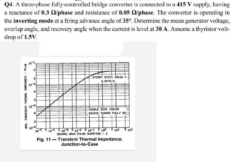 Solved Q4: A three-phase fully-controlled bridge converter | Chegg.com