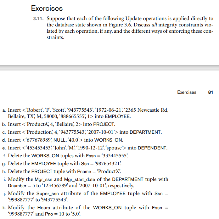 Solved Exercises 3.11. Suppose that each of the following | Chegg.com