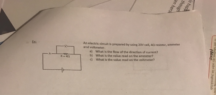 Solved Exi An electric circuit is prepared by using 20, | Chegg.com