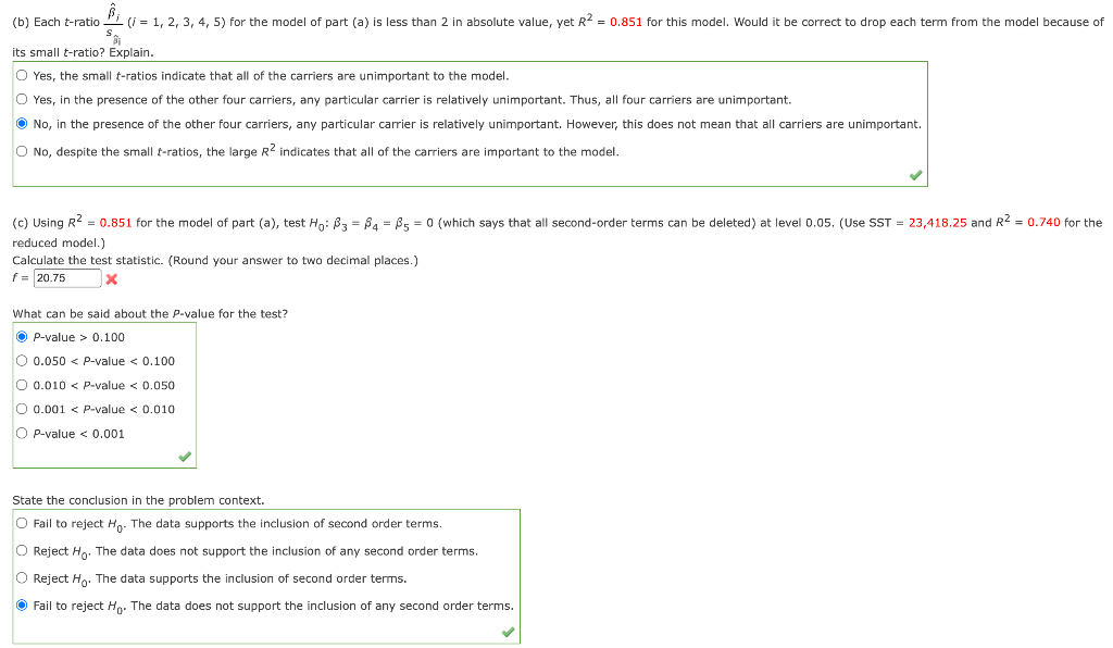 Solved (a) When the model | Chegg.com