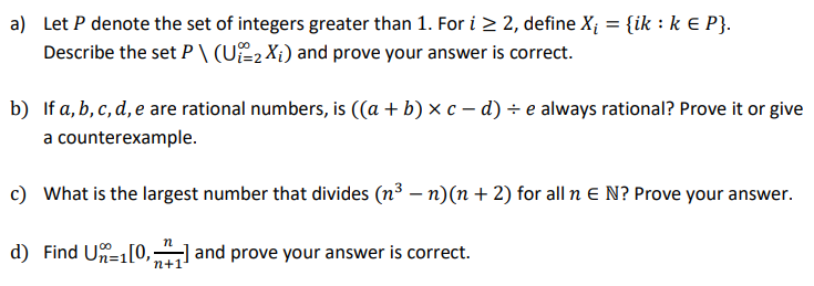 Solved a) Let P denote the set of integers greater than 1 . | Chegg.com