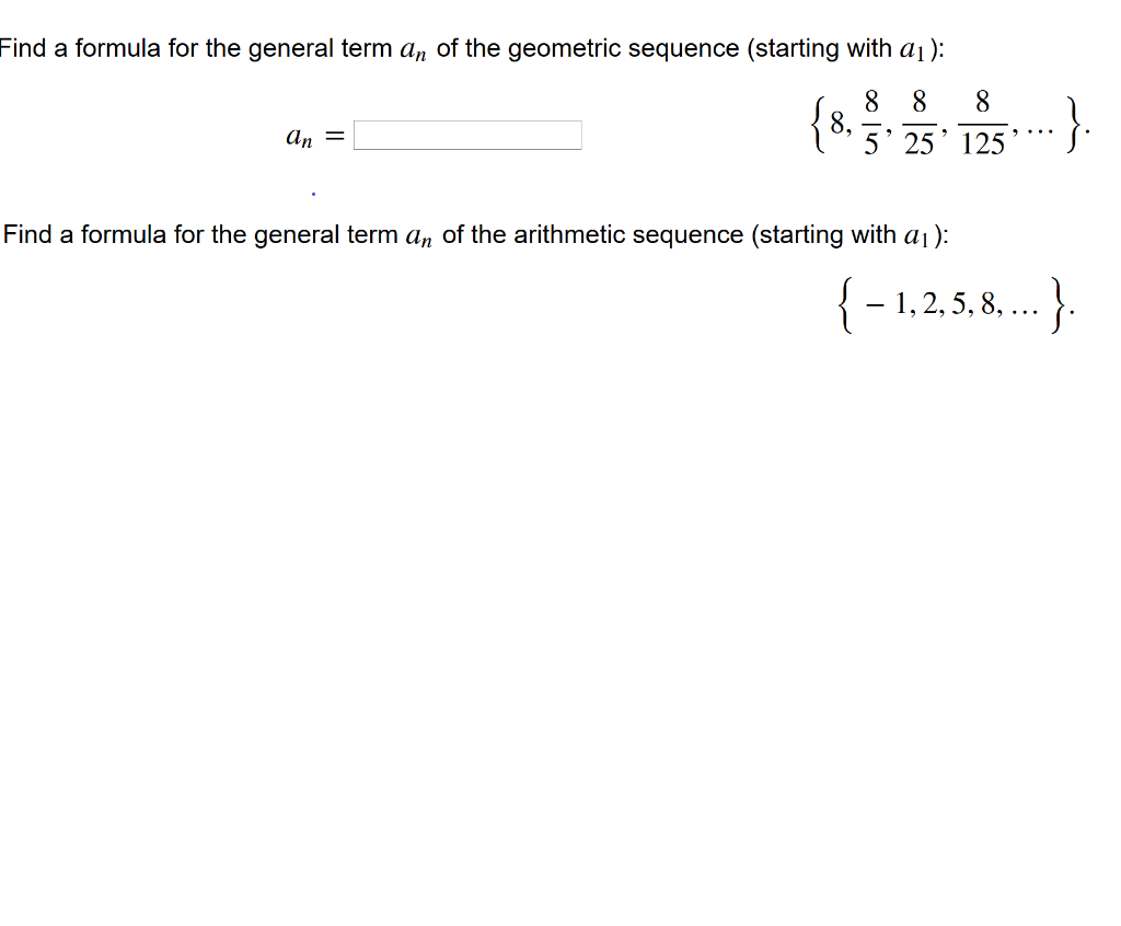 Solved Find a formula for the general term an of the | Chegg.com