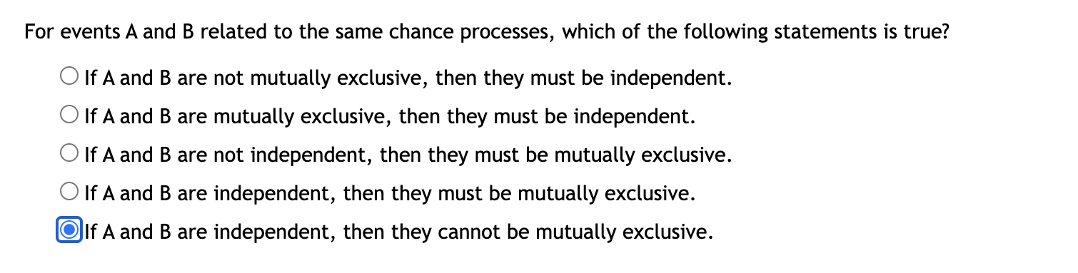Solved For events A and B related to the same chance | Chegg.com
