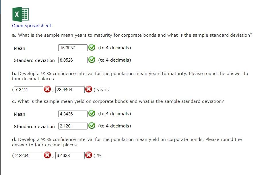 Solved Open spreadsheet a. What is the sample mean years to | Chegg.com