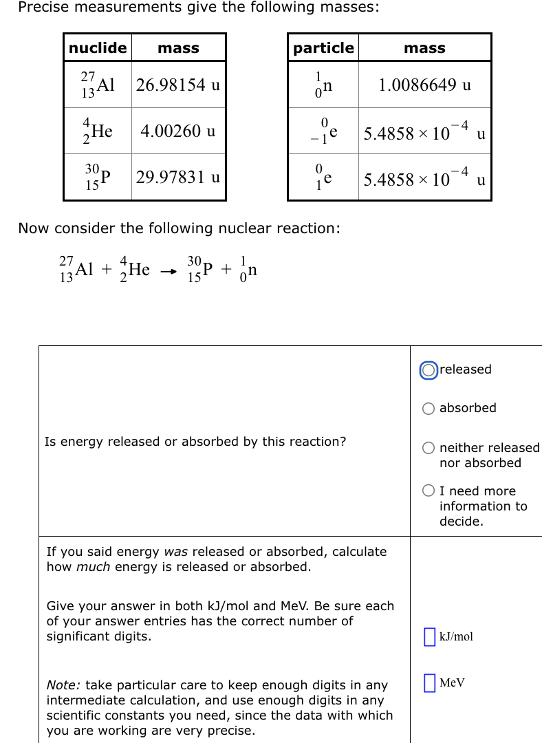 Solved Now consider the following nuclear reaction: | Chegg.com