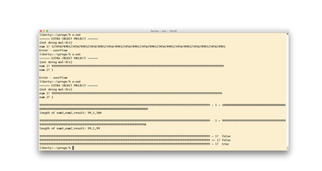 Programming Project #7 EGRE245 Fall 2018 Big Integers | Chegg.com